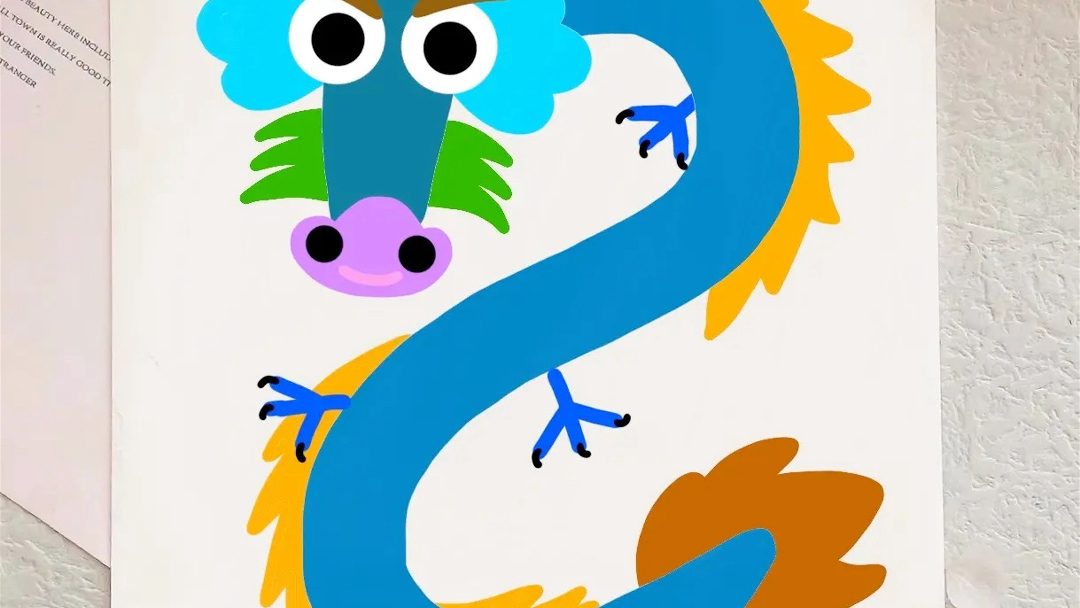 ...教大家画个简单又可爱的中国龙ߐ�,步骤详细,一学就会哟#龙简笔画 ...