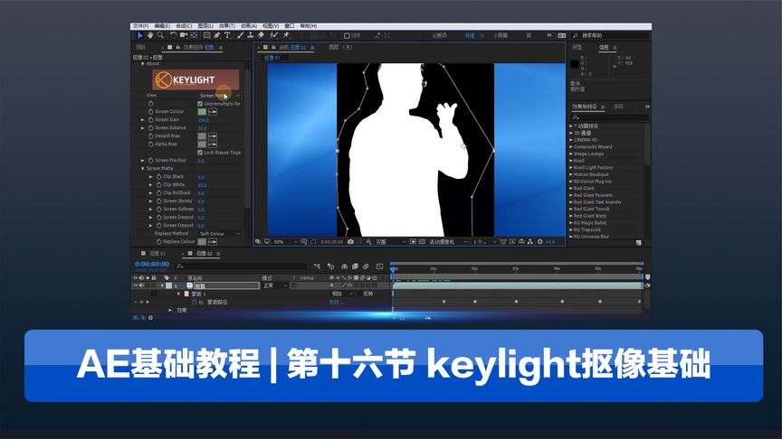 AE基础教程 | 第16节 Keylight抠像基础