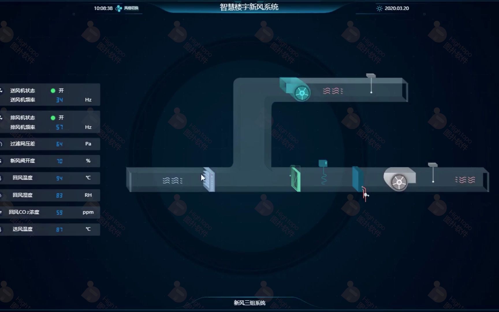 图扑数字孪生智慧楼宇新风系统