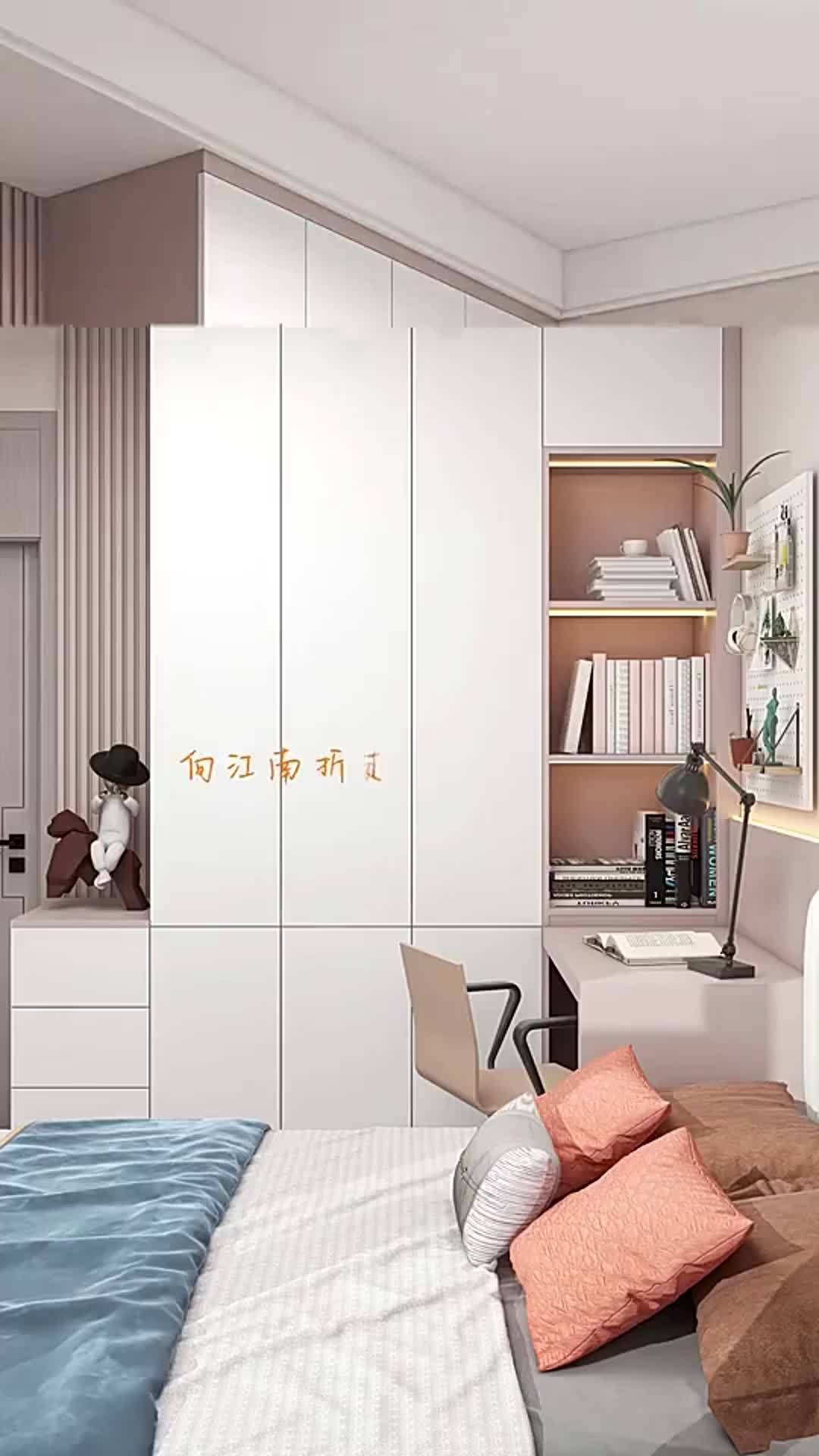 房间小又需书桌,试试衣柜书桌一体设计