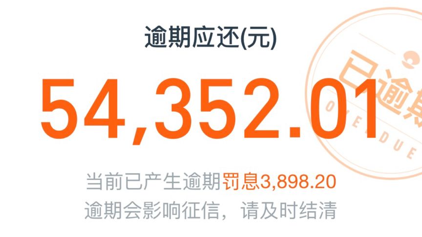 创业失败,支付宝逾期180天,罚息看看多少,这可怎么撑下去呀