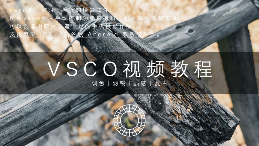 VSCO手机摄影后期滤镜调色视频教程,专业摄影师都在使用的APP
