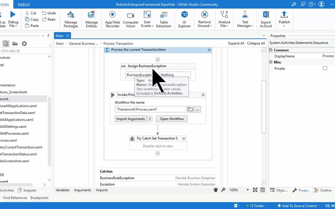 UiPath ReFramework Exception Handling Question