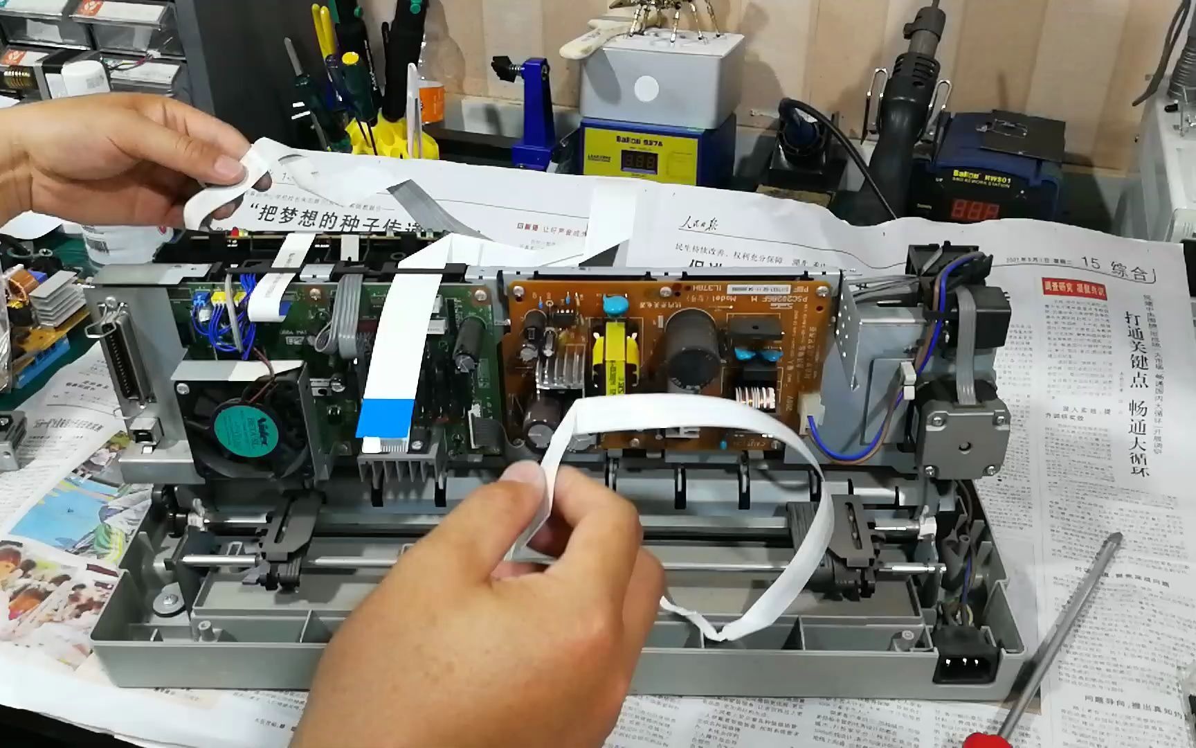 爱普生690K打印头问题~缺了好多针~拆下看上去又没断!这可怎么办?(下)