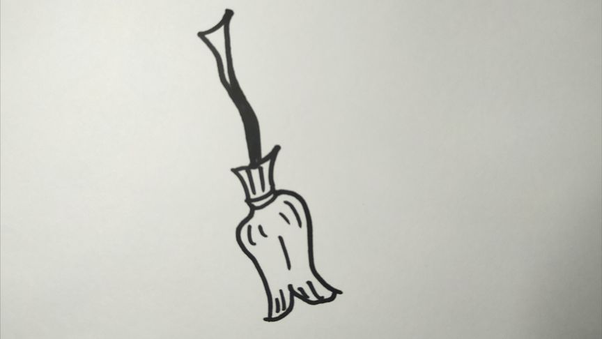 简笔画:哈利波特的(扫把)嘟嘟