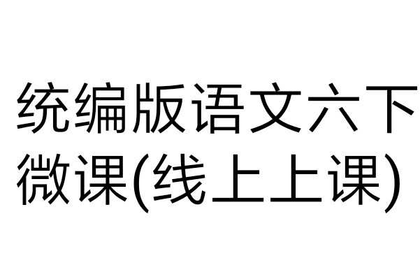 统编版语文六下微课(线上上课)电子书请看简介