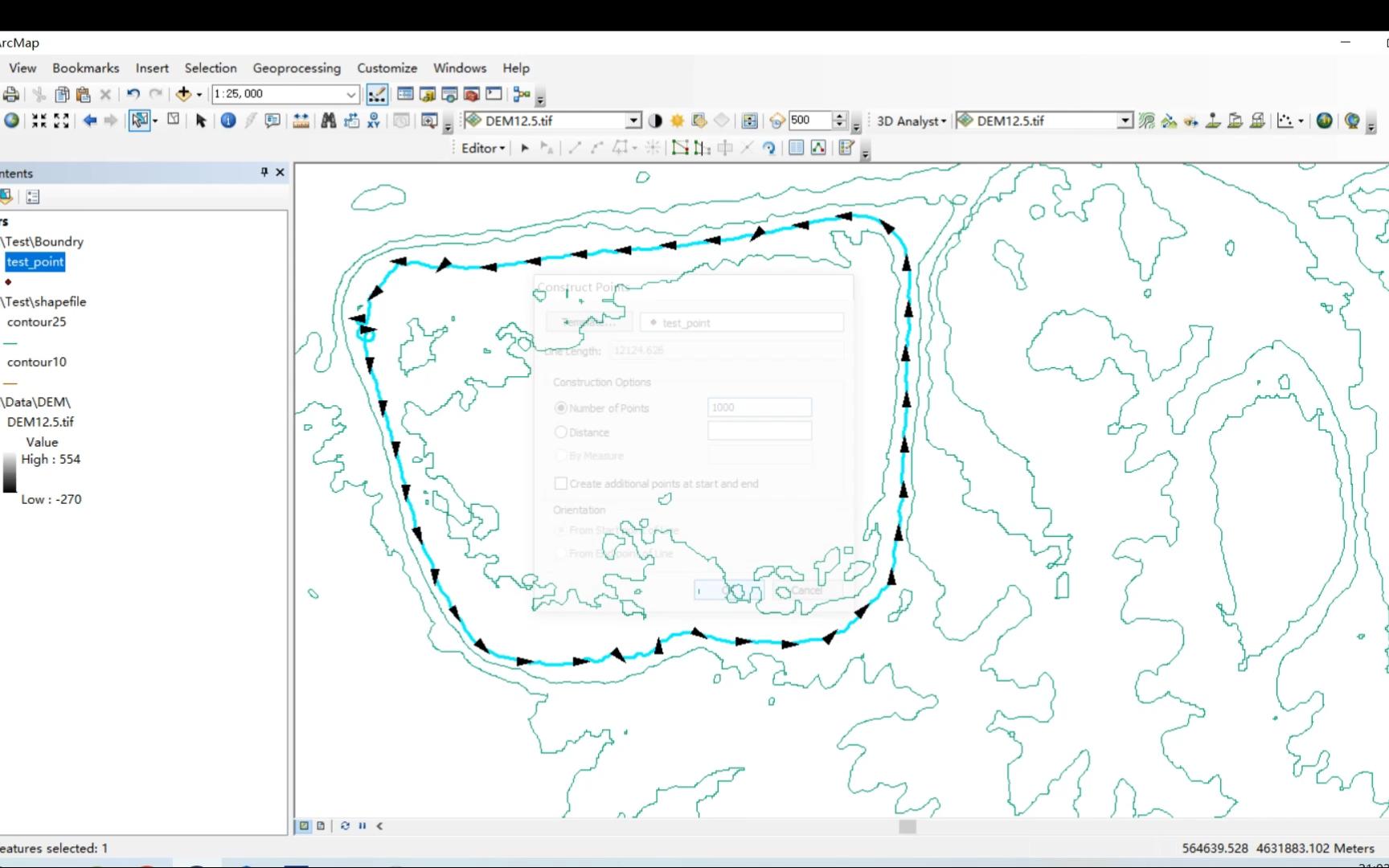 利用ArcGIS沿线绘制点要素