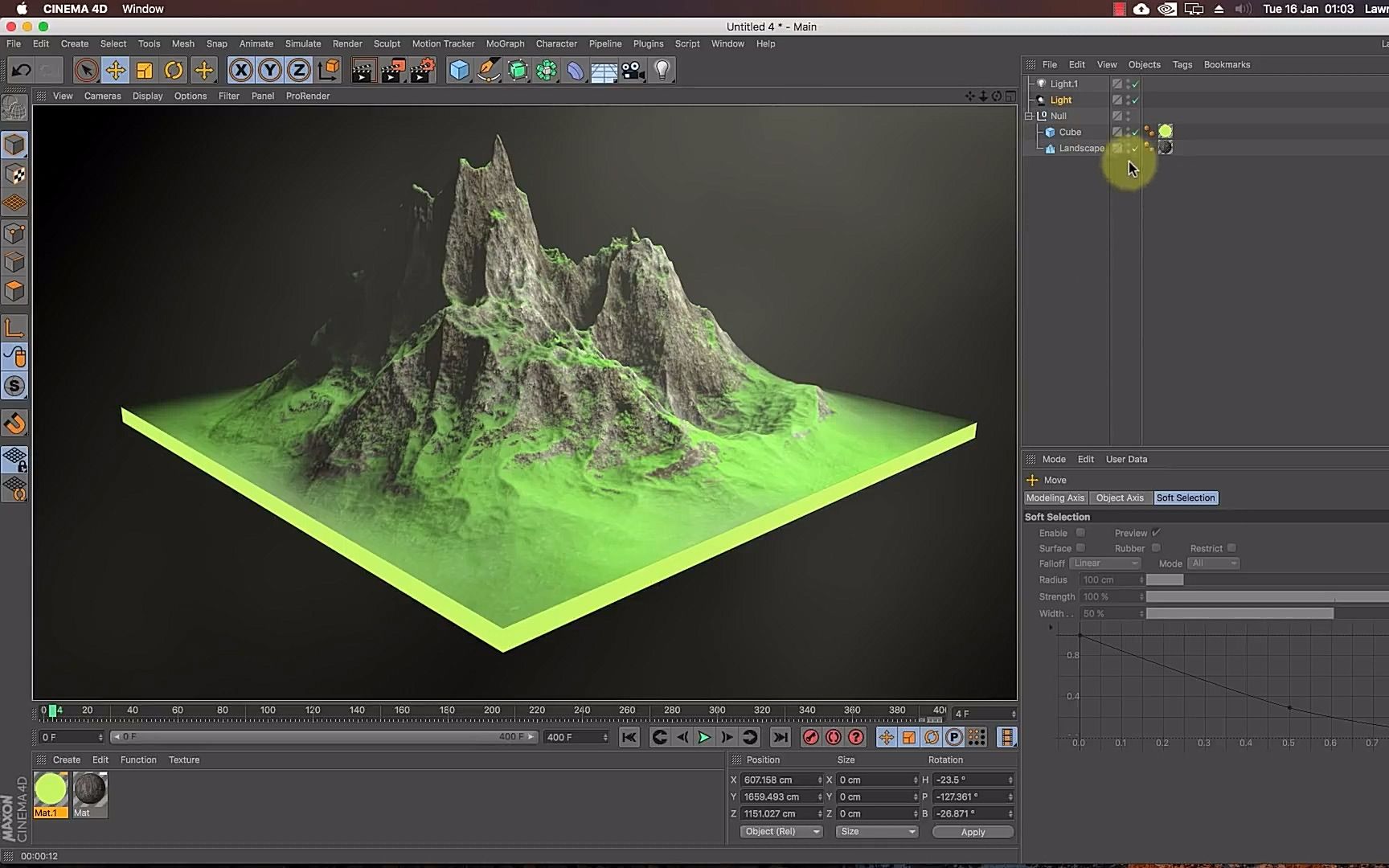 C4D高山建模教程