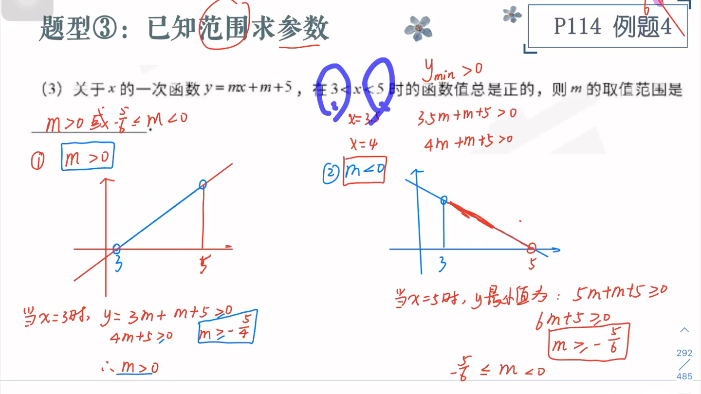 初二上数学一次函数增减性求范围