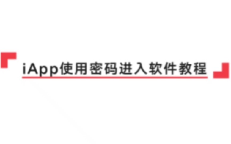 iApp使用密码进入软件