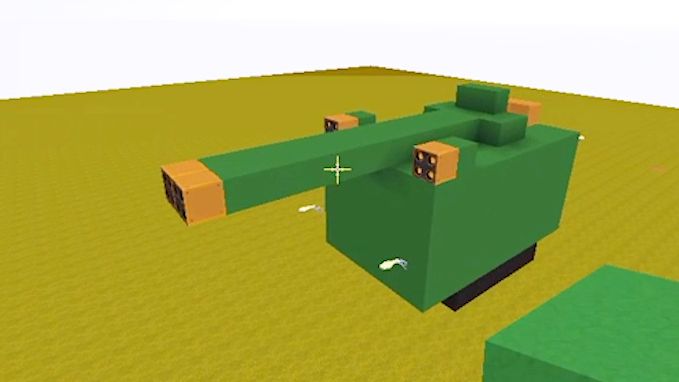 迷你世界教你做漂亮的小坦克 可以开炮!