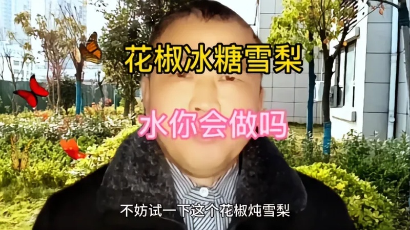 秋冬季节,气候干躁我们做一个花椒冰糖雪梨水喝,保护我们喉咙