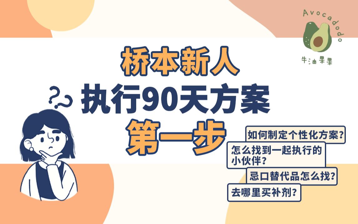 新人攻略|开启桥本90天方案准备工作一览表!
