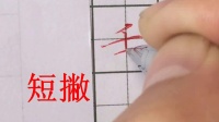 【基本笔画】6、平撇、短撇及例字:“千、壬、牛、午”的书写要点...