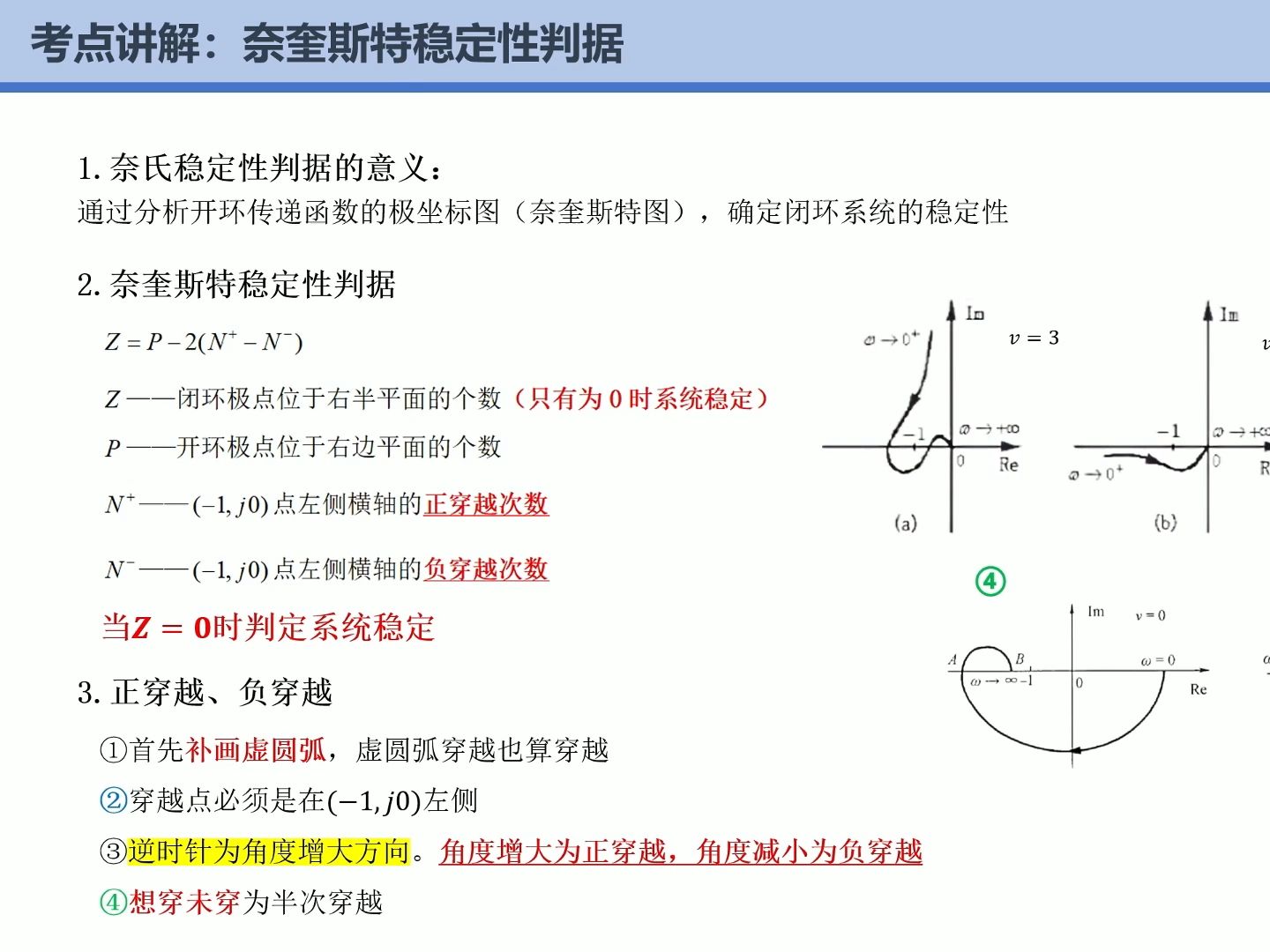 ...(2):极坐标图以及奈奎斯特稳定性判据;北京工业大学自动控制原理真...