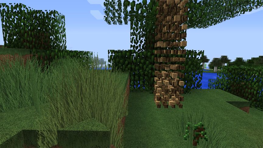 我的世界:妹子在森林里遇到一棵诡异的树,树自己倒下消失了