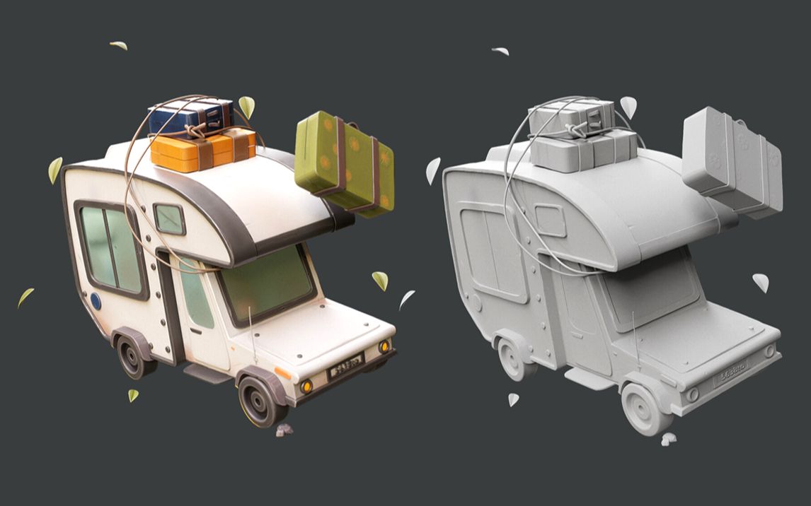 【3dmax建模】简单的Q版小车模型制作教学