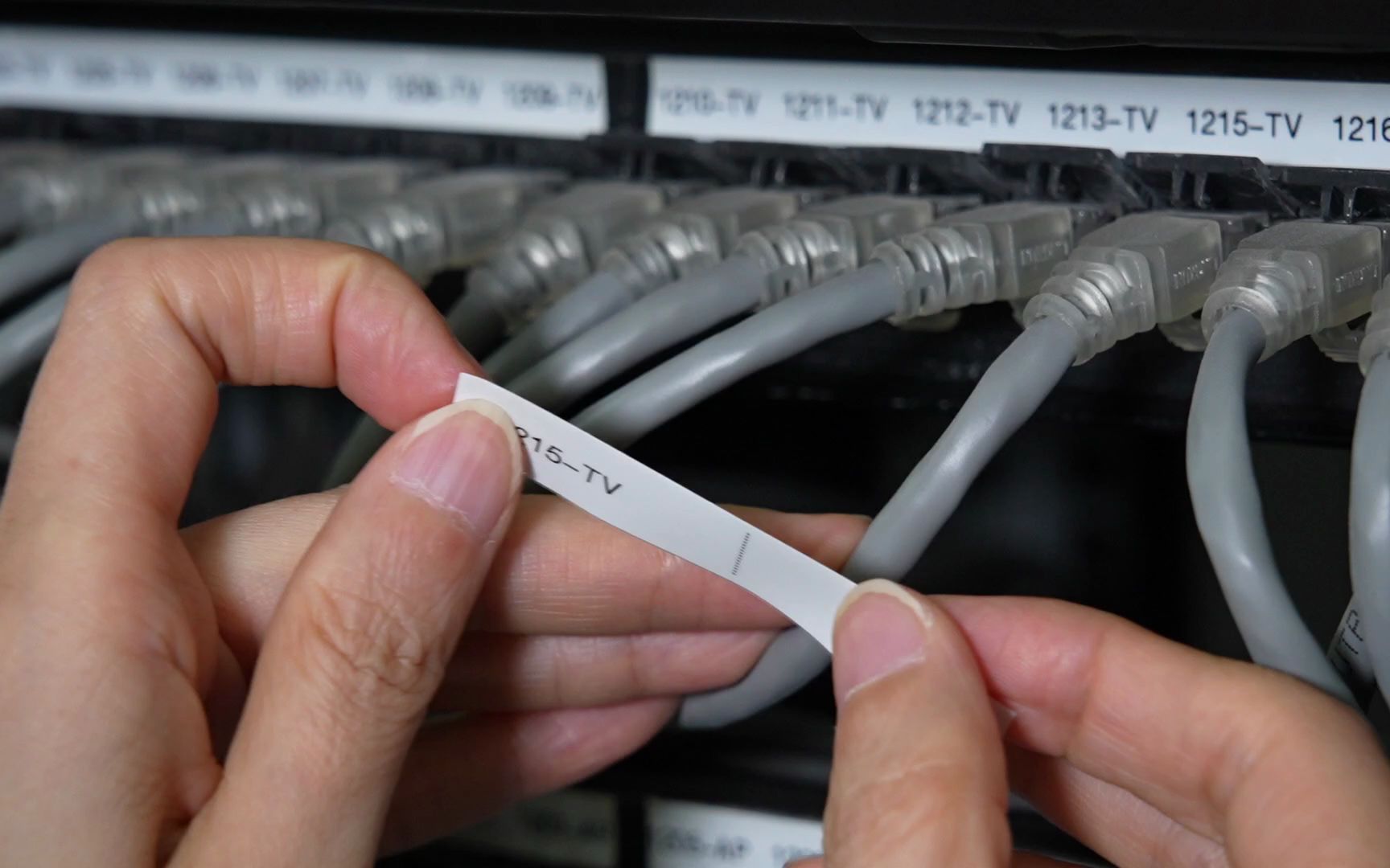 PT-E115B 机房应用实例:用线缆标签将网线与端口一一对应起来,看...