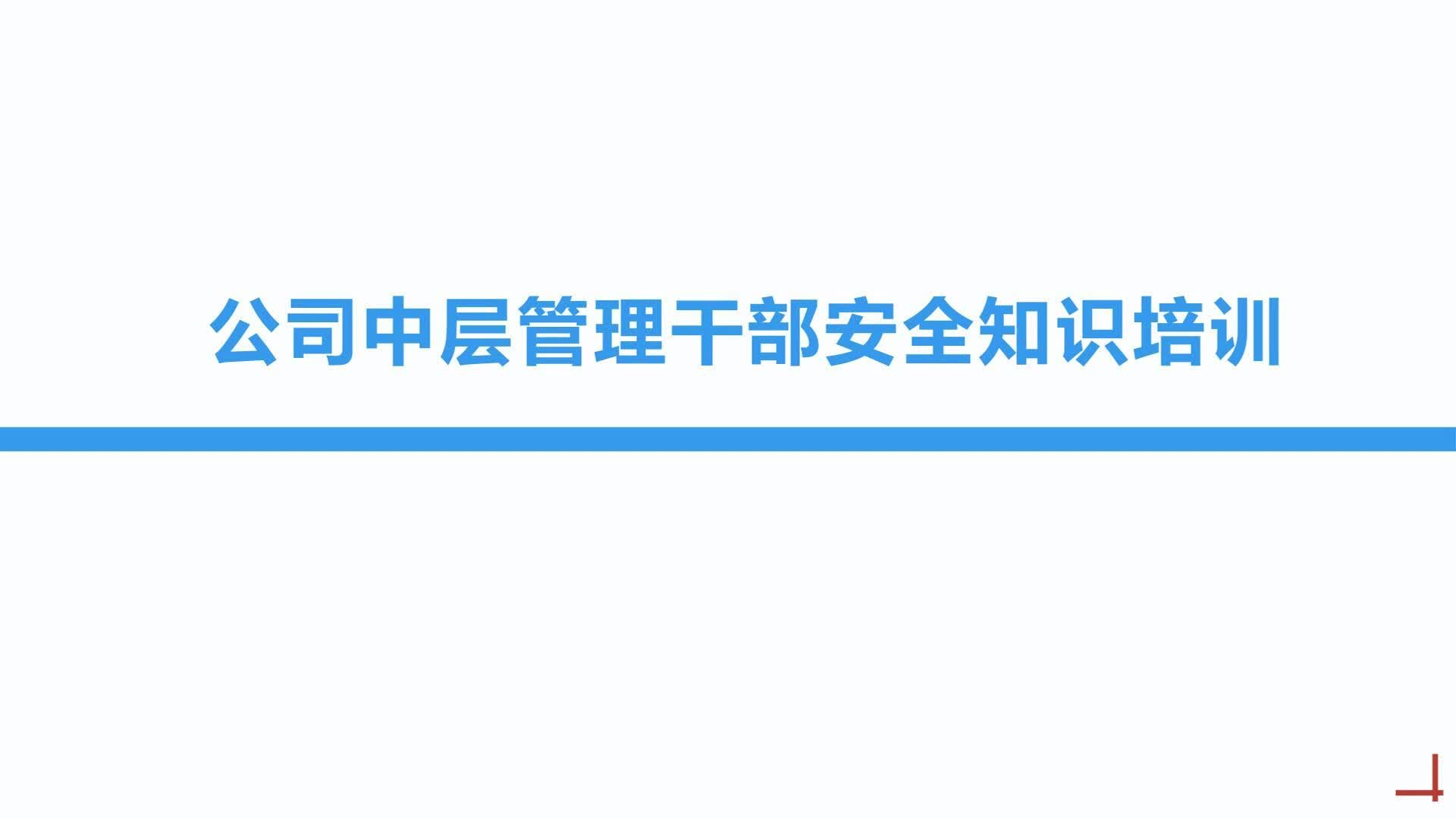 《公司中层管理干部安全知识》培训视频