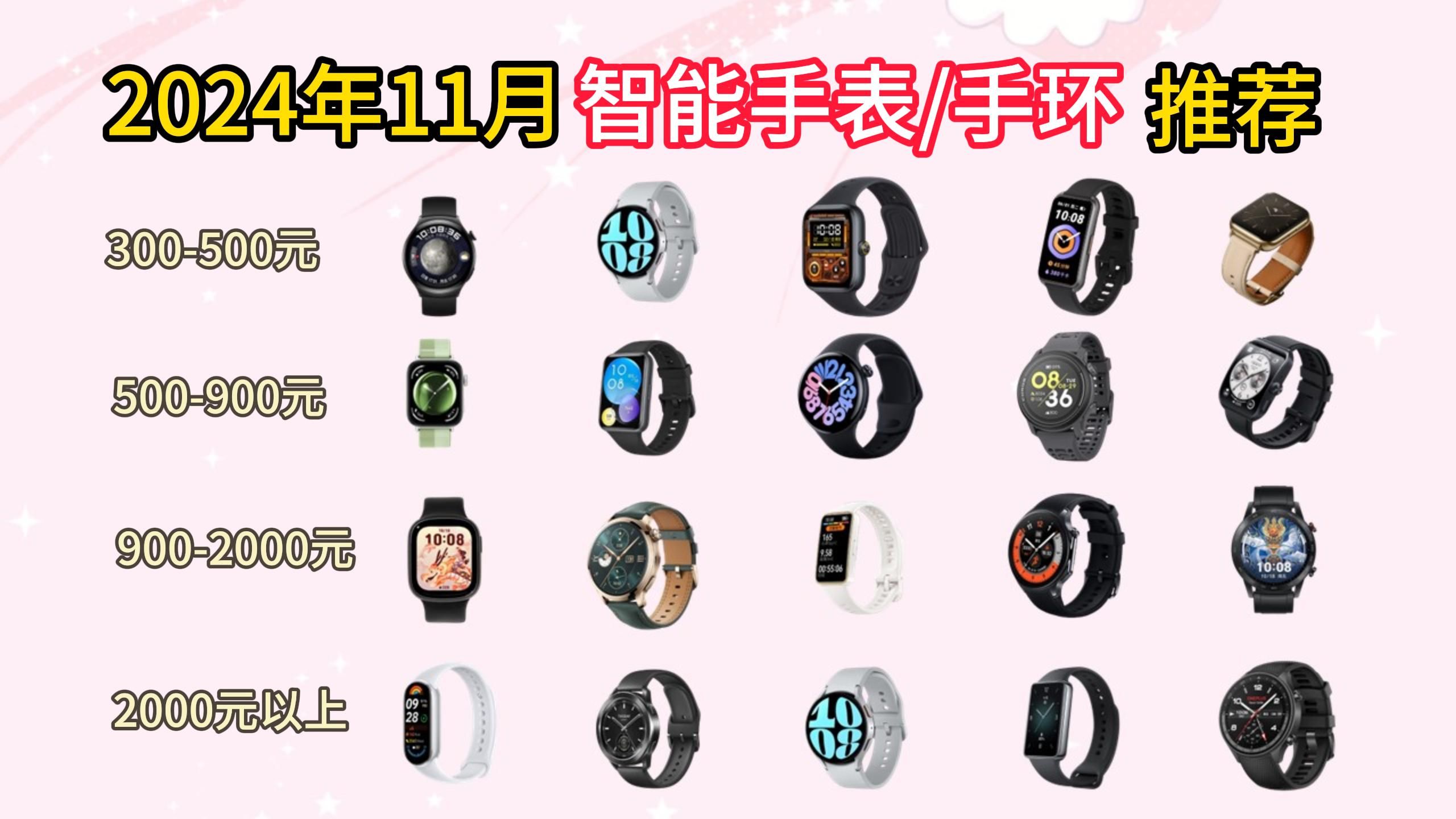 ...2024年11月智能手表/手环推荐清单丨荣耀/小米/华为/Keep/iQOO/...