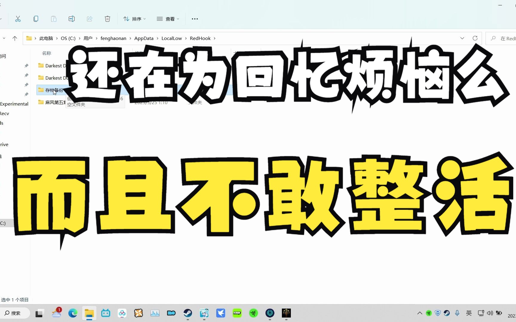 steam暗黑地牢2存档备份方法 详细路径在简介_单机游戏热门视频