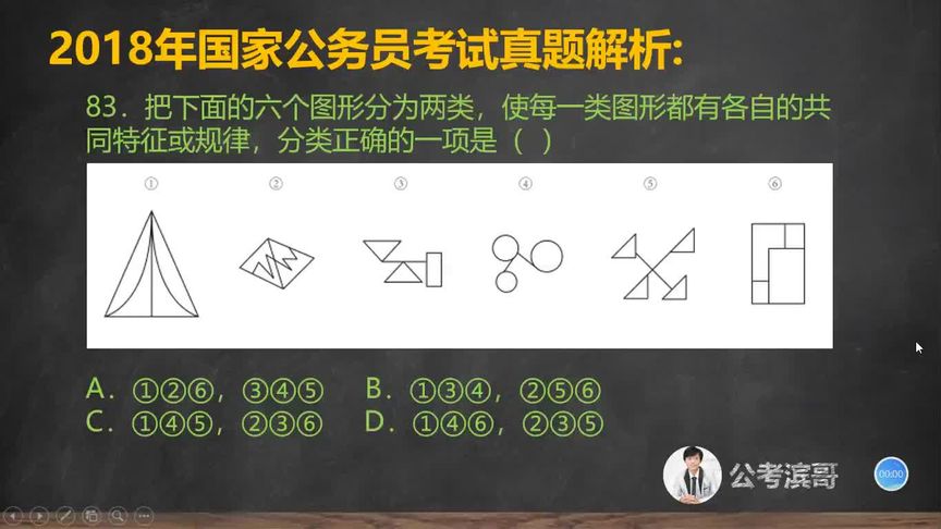 2018年国家公务员考试83题:图形分类