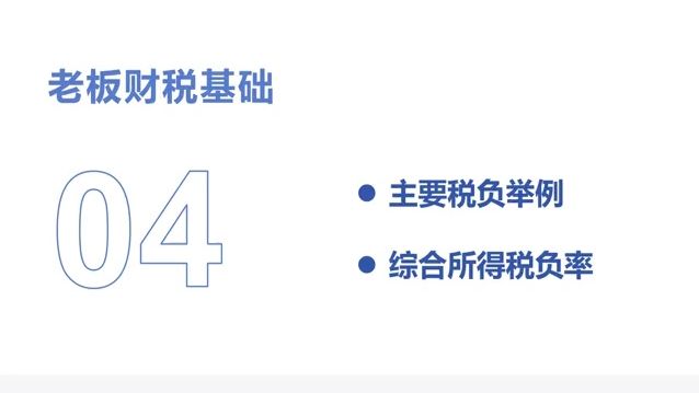 老板财税基础—公司综合所得税负