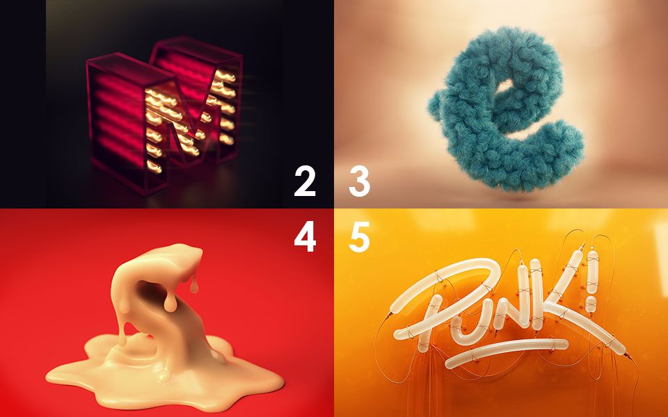 【教程】C4D创意文字建模材质包装教程(西班牙语)3D lettering- ...