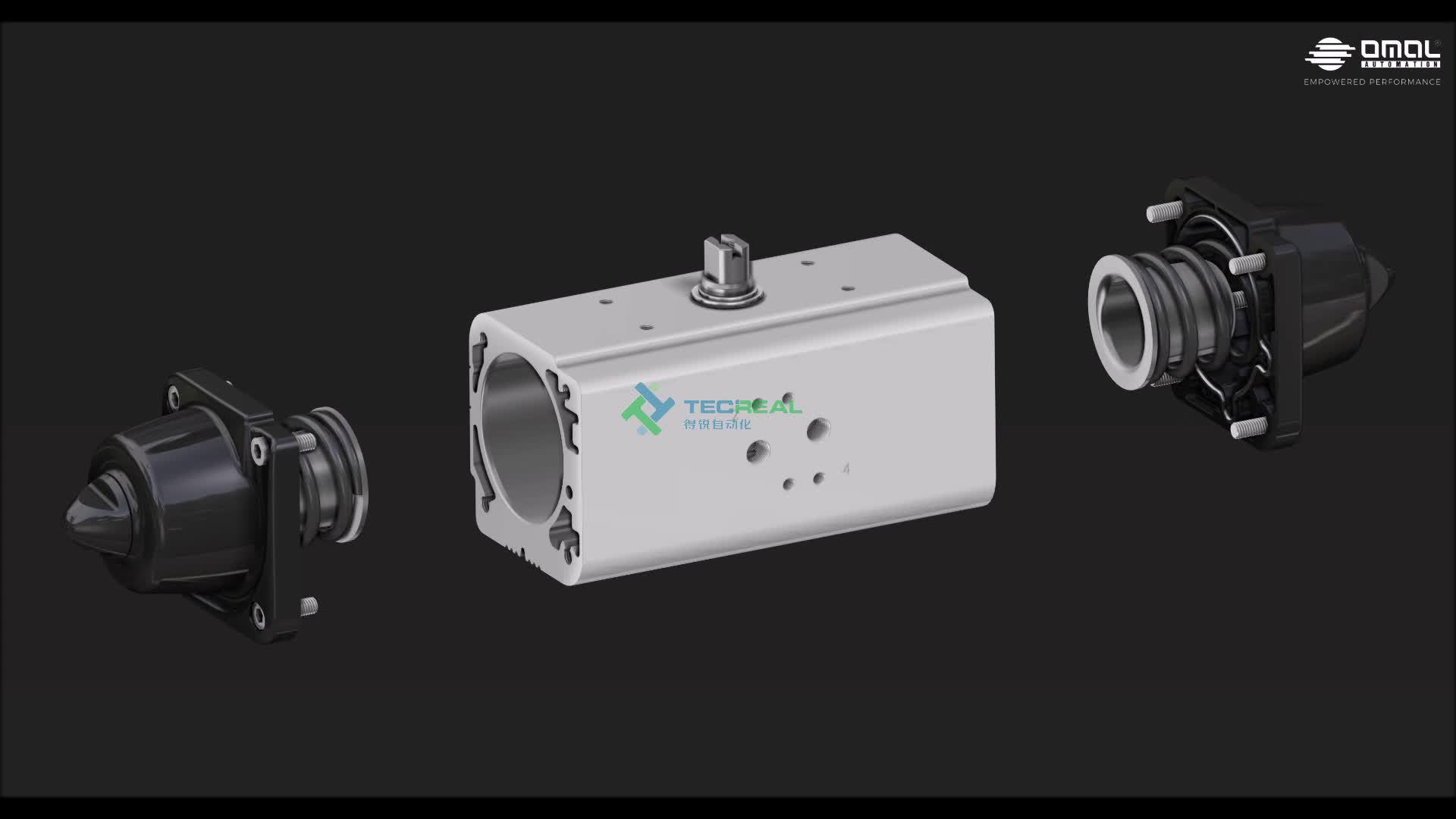 OMAL单动型拨叉式气动执行器拆解售后维修