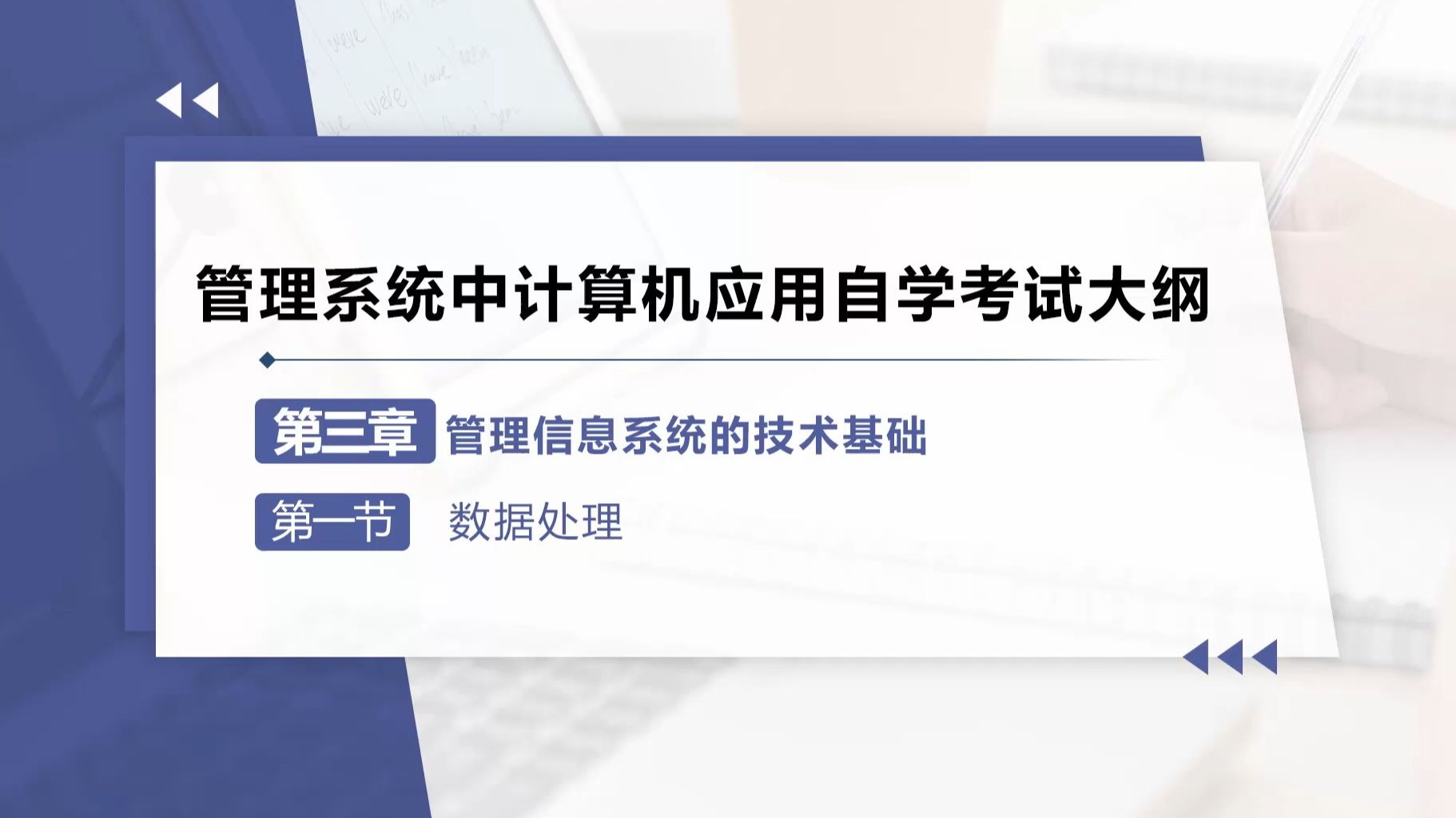 第三章管理信息系统的技术基础-第一节 数据处理
