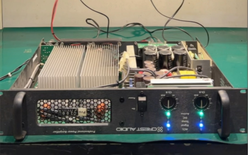 #功放维修高峰功放pro9200音响线短路烧机故障维修过程分享