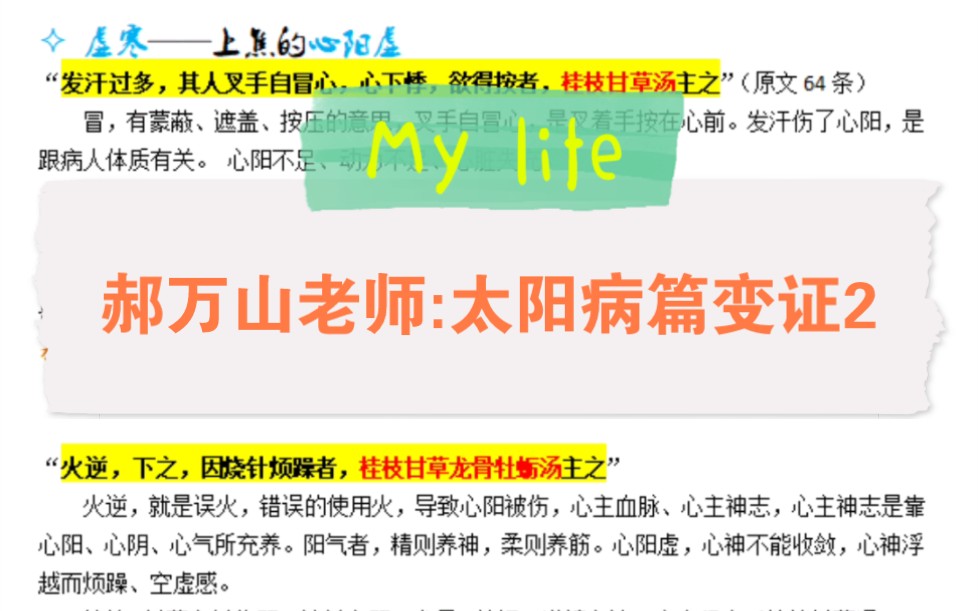 郝万山老师《伤寒论》:桂枝甘草汤 桂枝加桂汤 茯苓桂枝白术甘草汤 ...