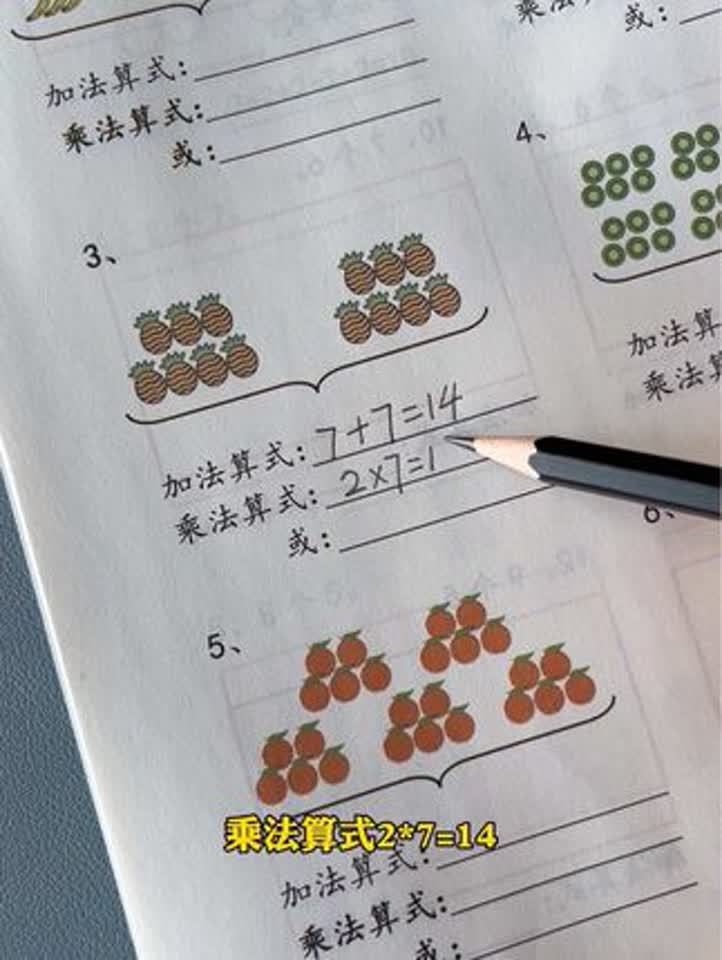 #二年级数学 上册表内乘法是重难点,从加法过渡到乘法,很多孩子学...