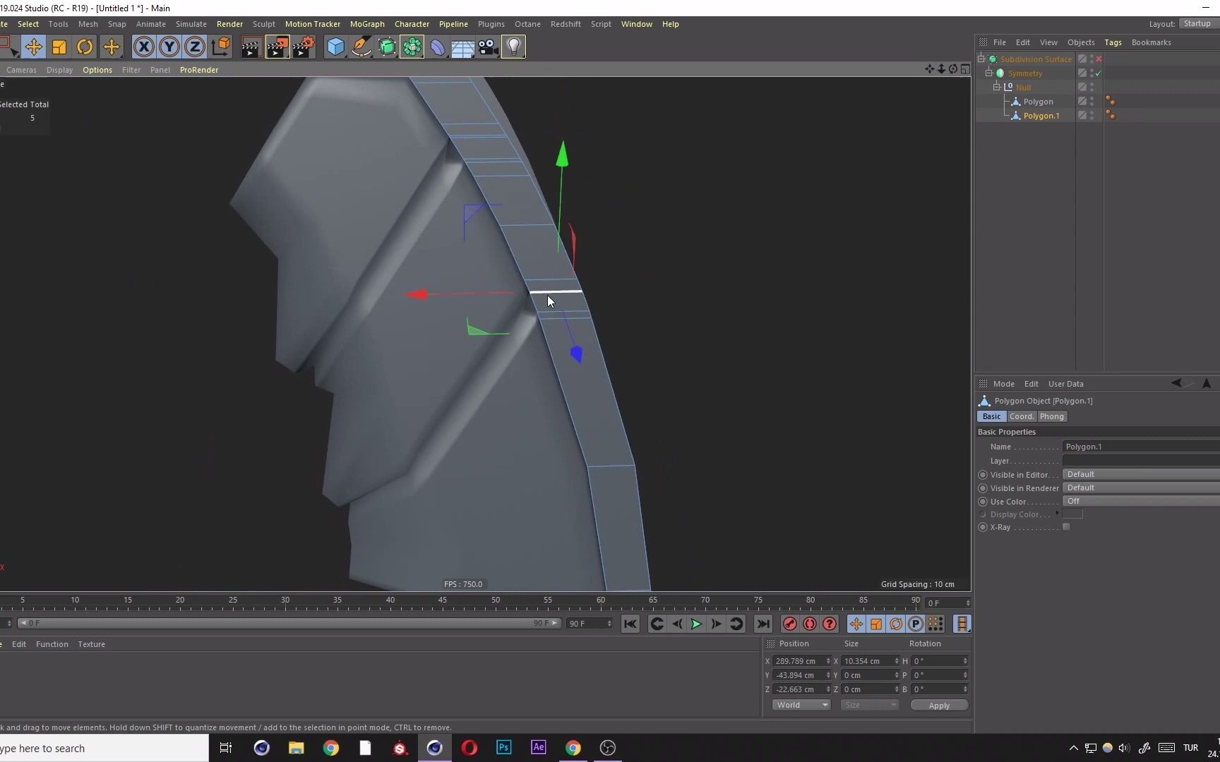 Cinema 4D 硬表面建模教程-科幻左轮手枪