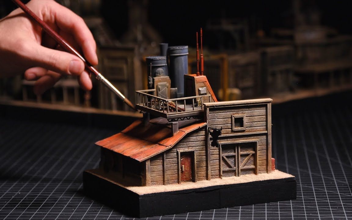 【佳作欣赏】[戳本视频介绍查看更多信息]科幻西部系列建筑模型制作