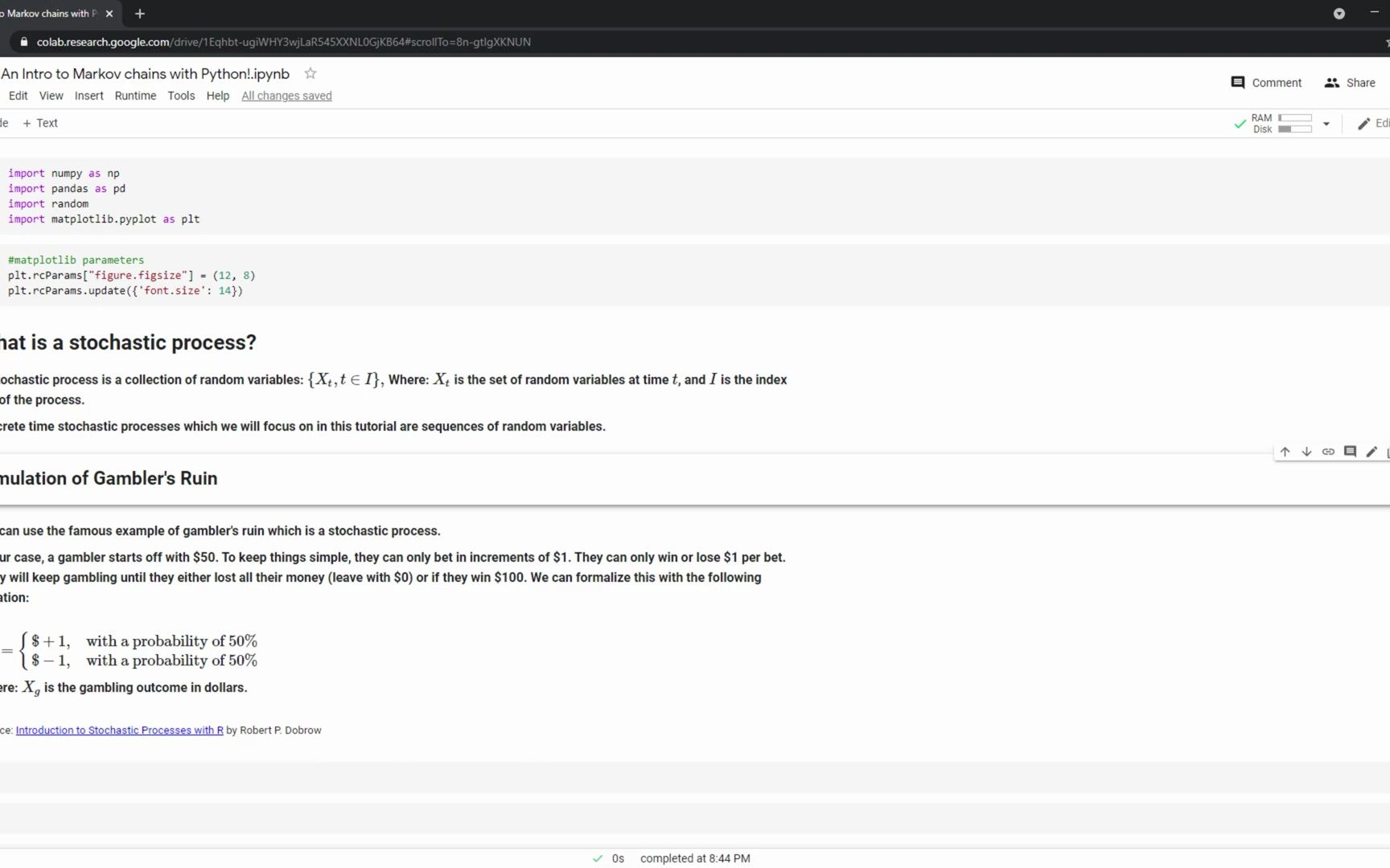 An Intro to Markov chains with Python