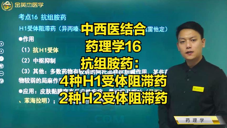 药理学16抗组胺药:4种H1受体阻滞药及2种H2受体阻滞药的作用应用