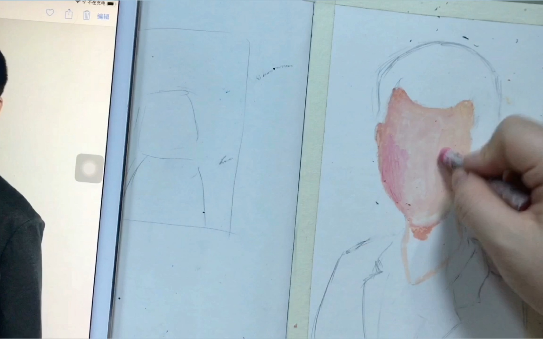 丸子油画棒手绘教程!朋友阿莎友情出镜!如何用小朋友玩的油画棒画出...