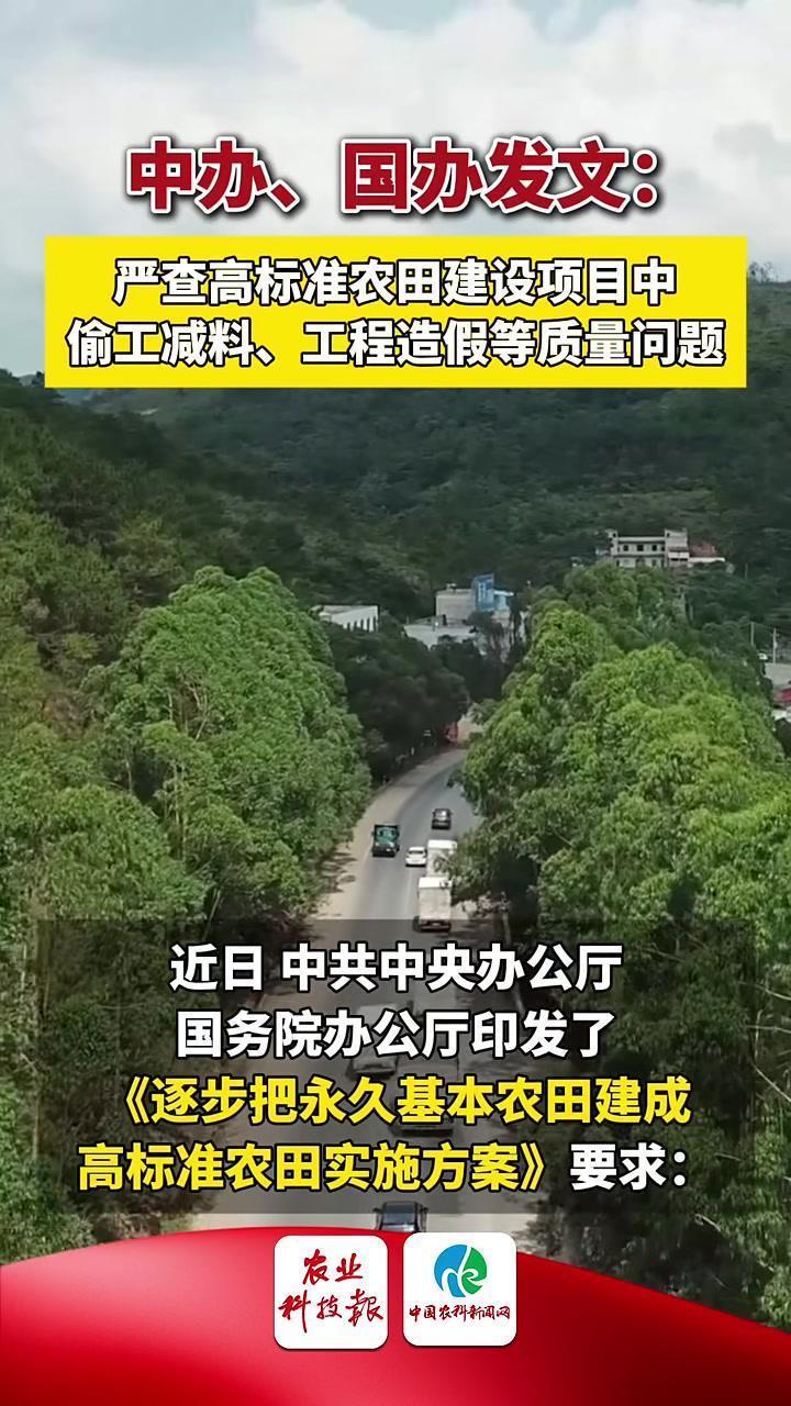 ...项目中偷工减料、工程造假等质量问题(来源:农民日报)#高标准农田