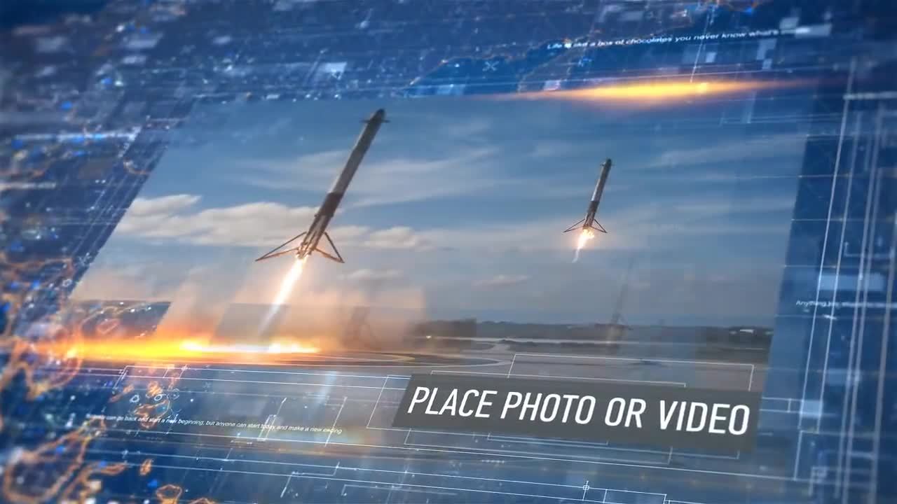 数字科技感开场片头,可替换图片文字