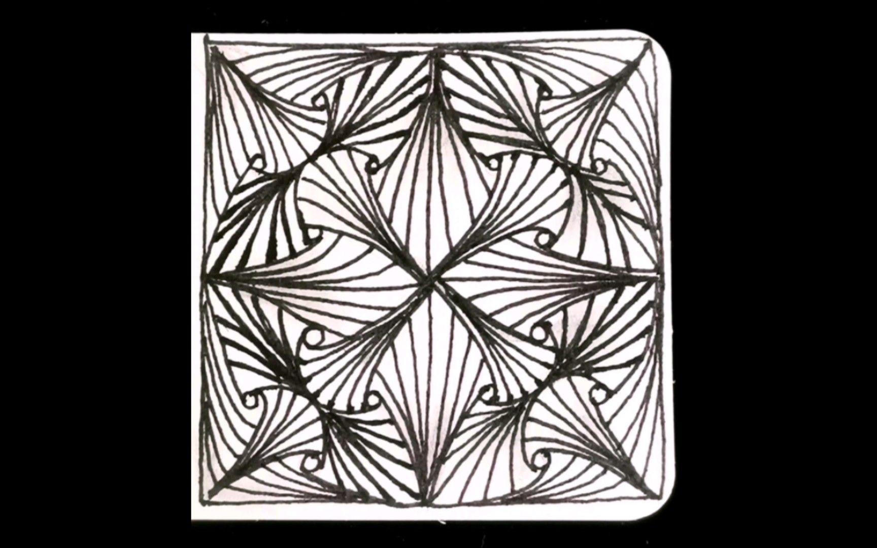 教你禅绕画100张046,清凉一夏,减压绘画