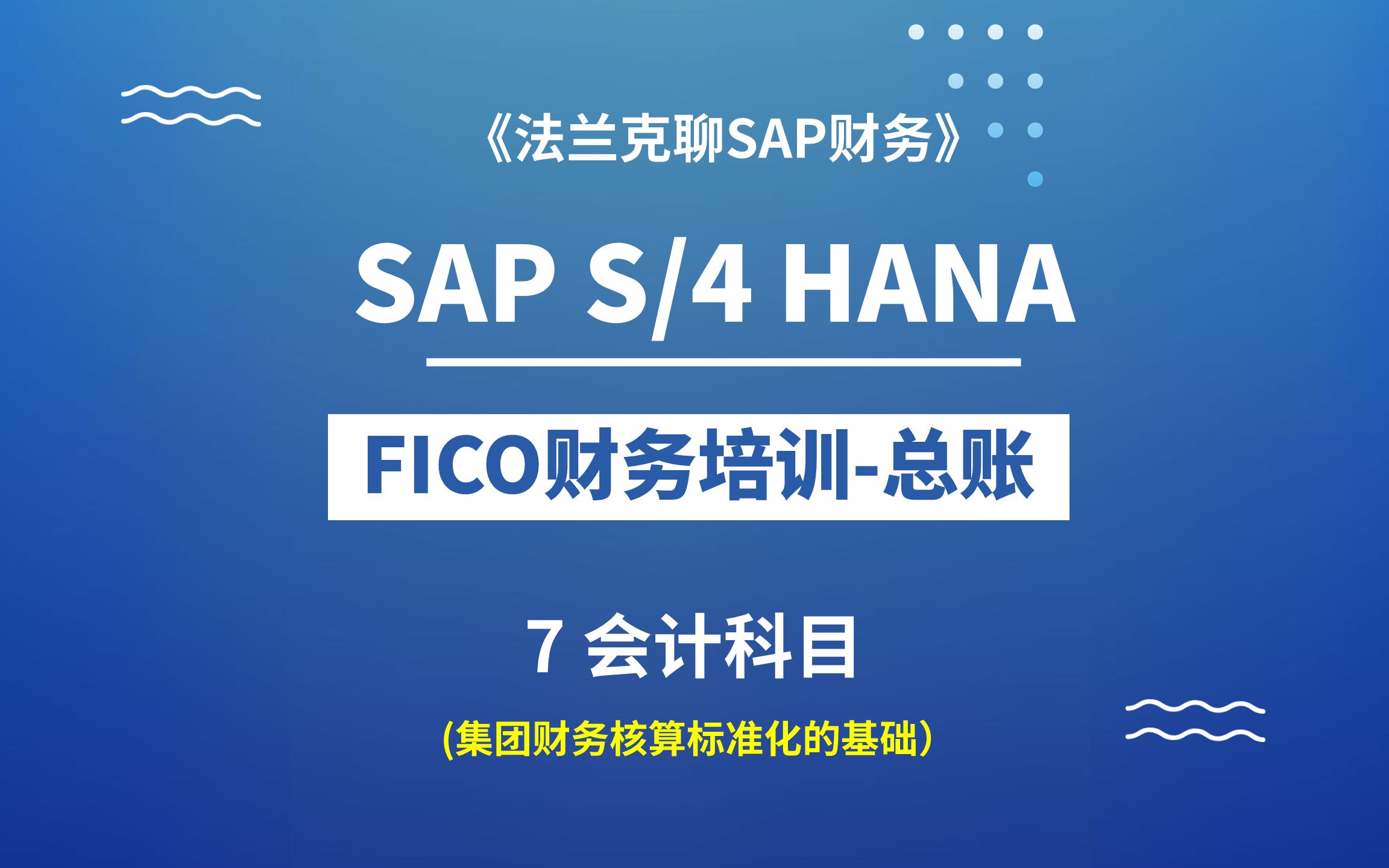 SAP最新S/4 HANA FICO培训7:会计科目