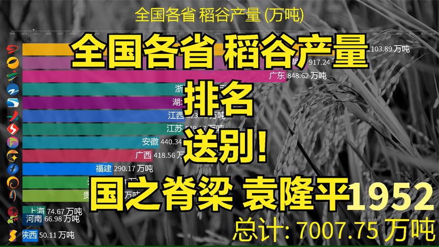 全国各省稻谷产量,排名, 送别!国之脊梁袁隆平