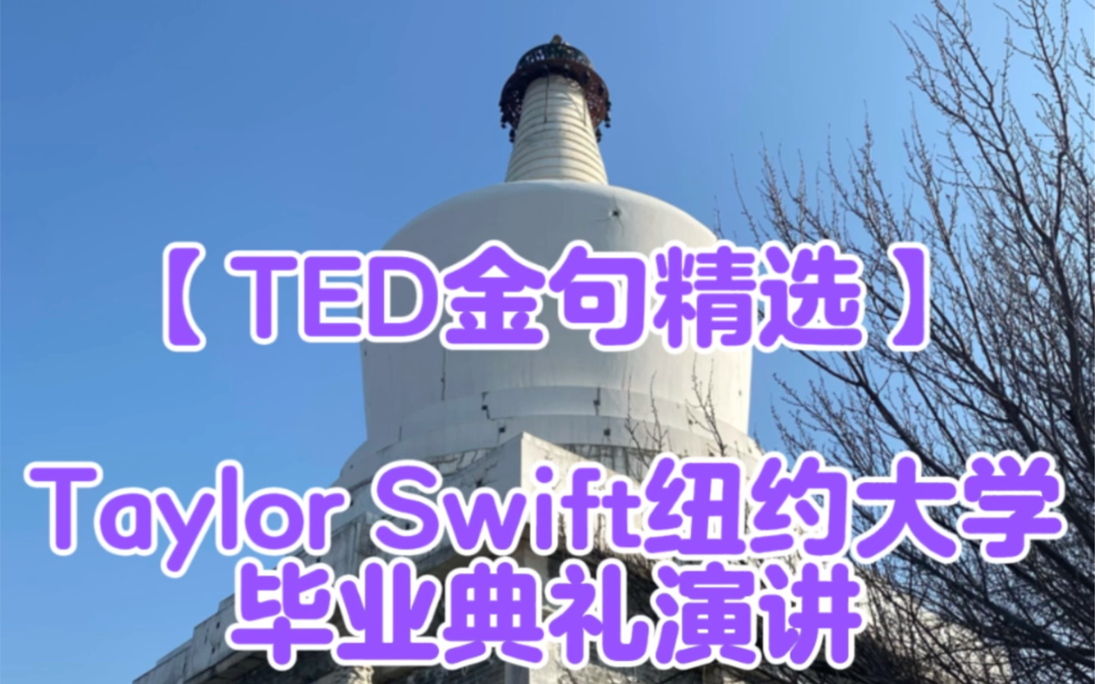 【TED金句精选】Taylor Swift 纽约大学毕业典礼演讲