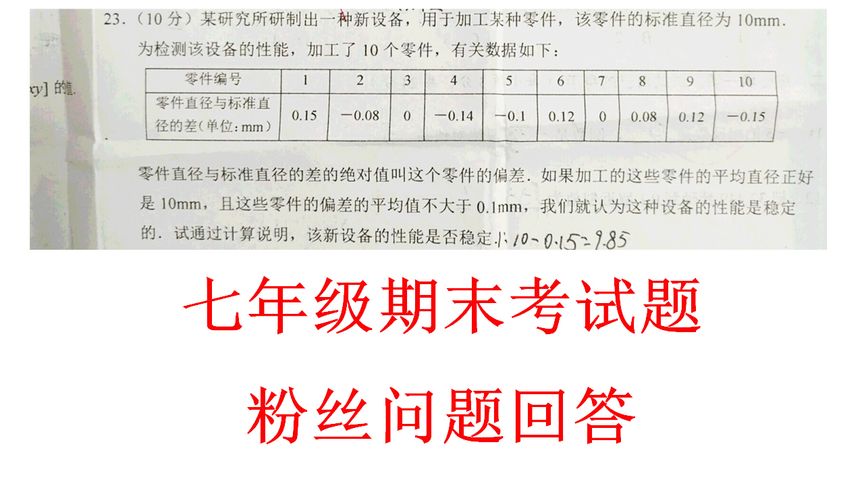 七年级数学期末考试题讲解正负数的实际运用掌握基础知识就不难