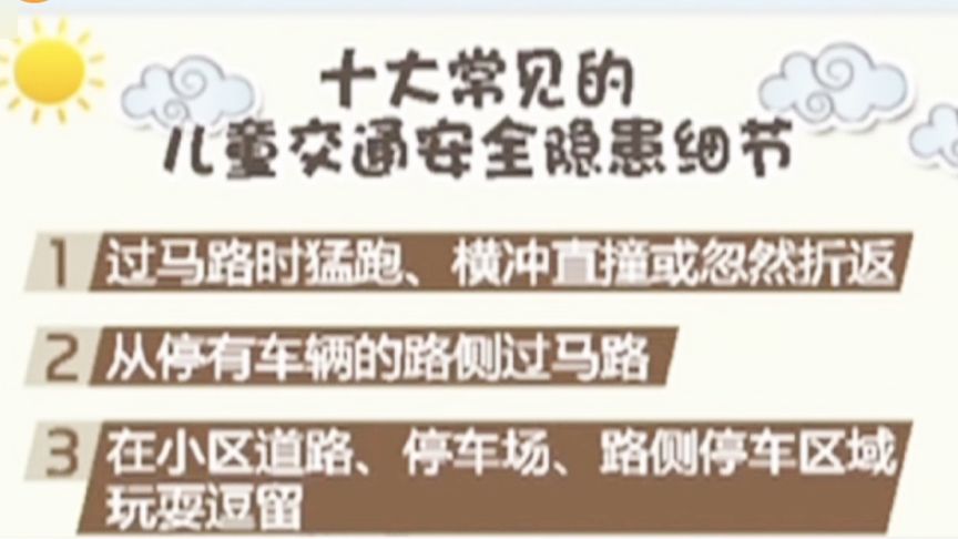 儿童步行横冲直撞,弱者地位易发交通事故,需提高交通安全知识