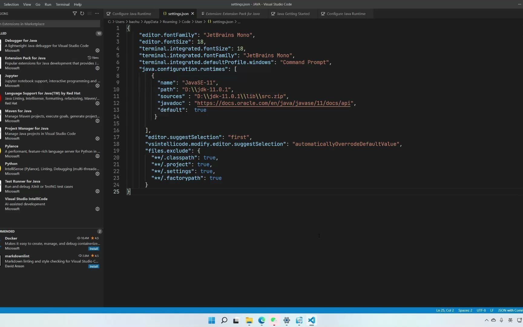 用VSCode写Java---插件安装与环境配置