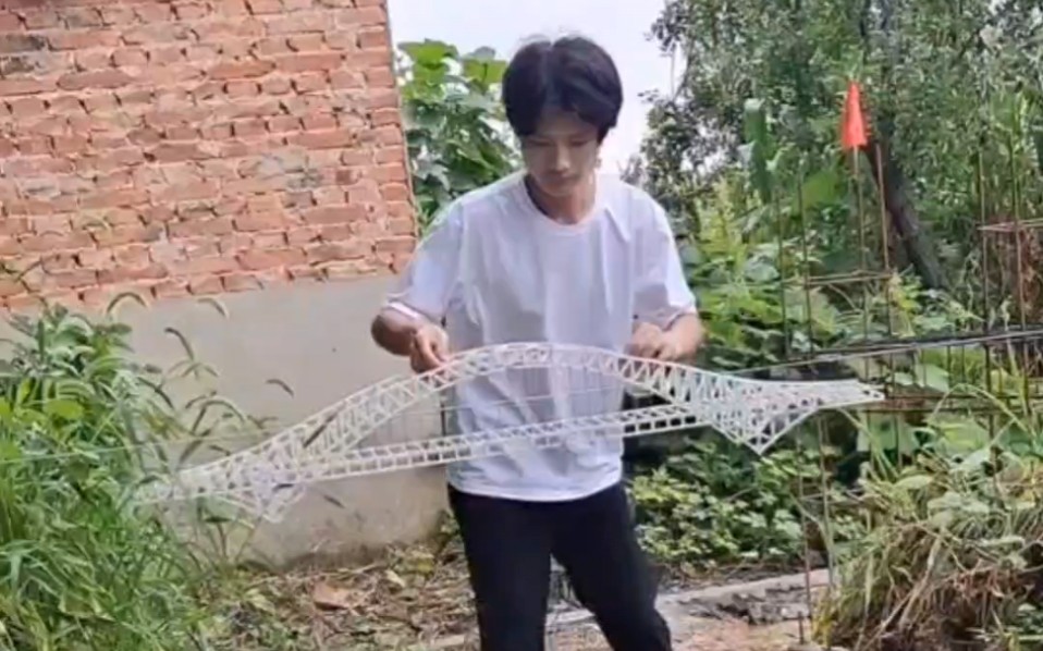 小伙在自家菜地里设计高铁模型走红网络,真是高手在民间