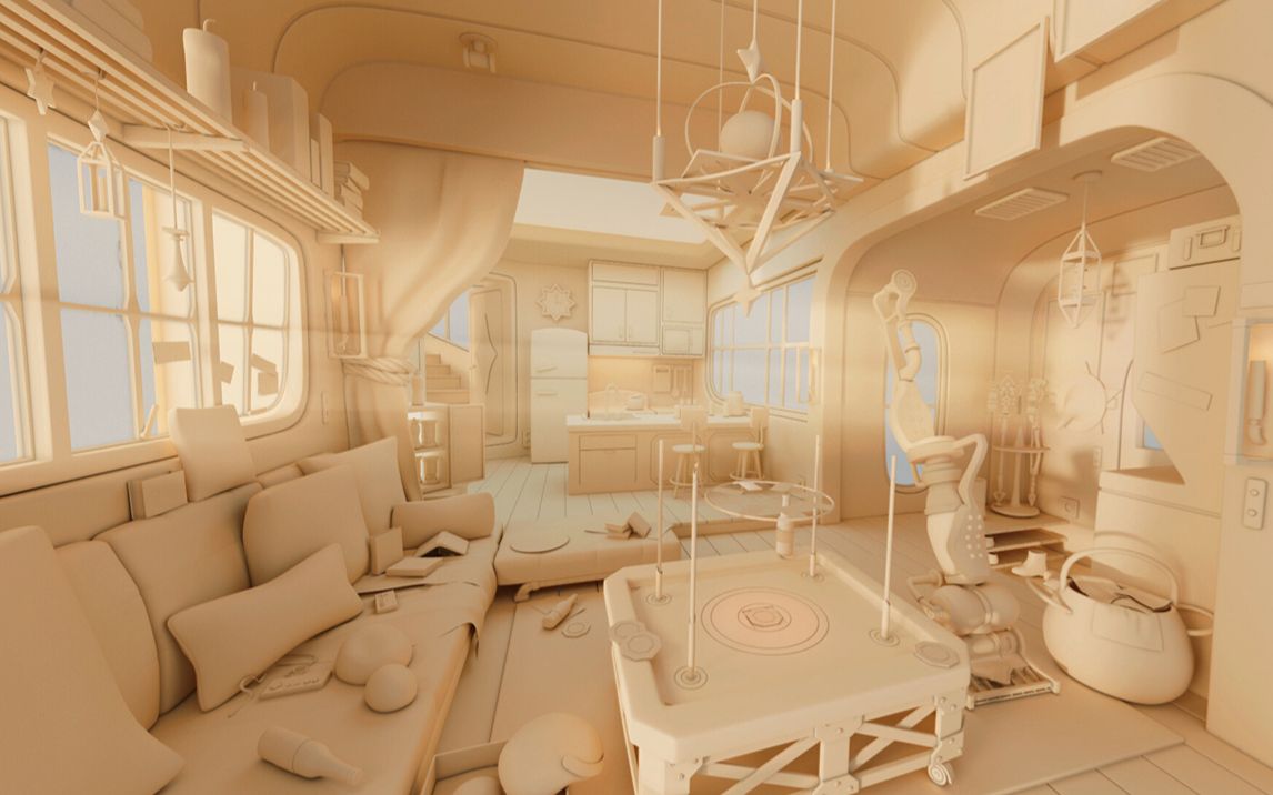 【3Dmax 建模】室内场景模型搭建教程,建模师和女朋友的房子终于...