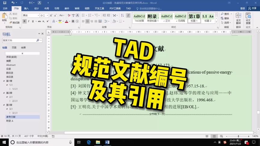 【TAD - 规范文献编号及其引用】 #教程 #毕业论文 #参考文献